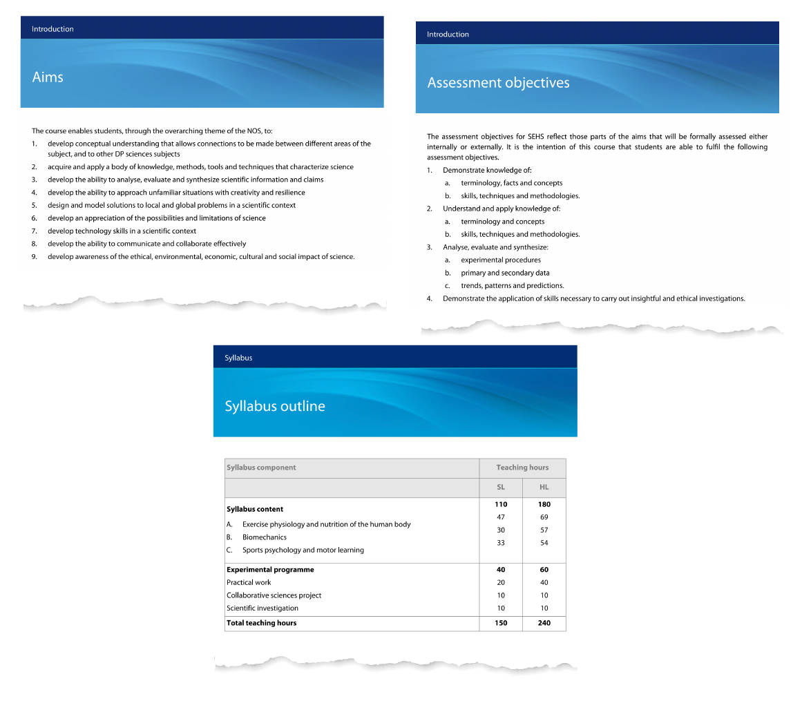 IB Sports, exercise and health science, I salute you!