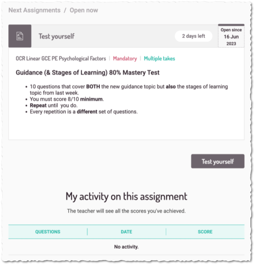 Build, Peak, Maintain