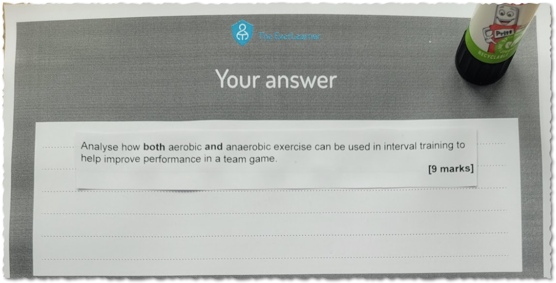 9-mark answering for AQA GCSE PE