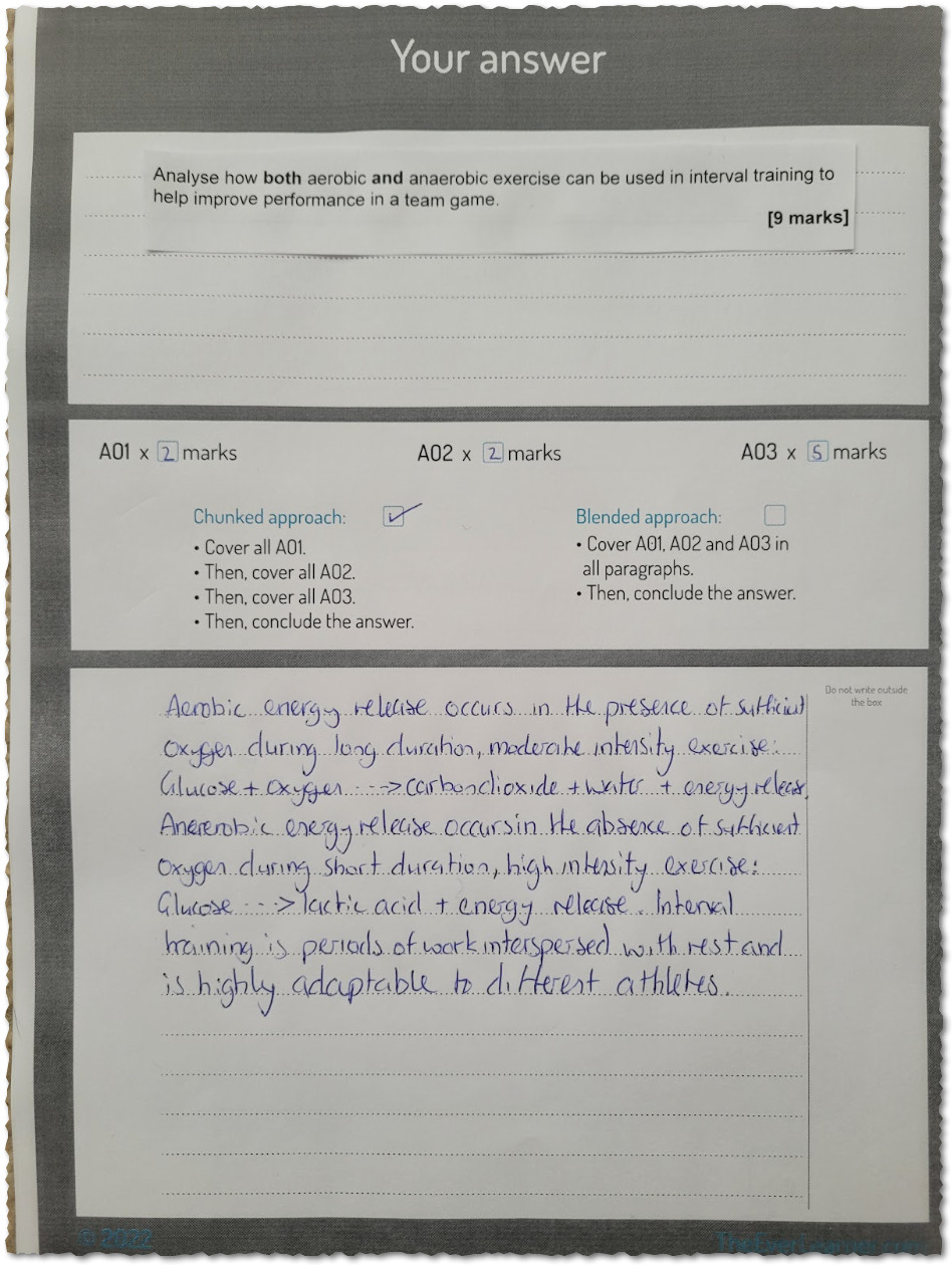 9-mark answering for AQA GCSE PE