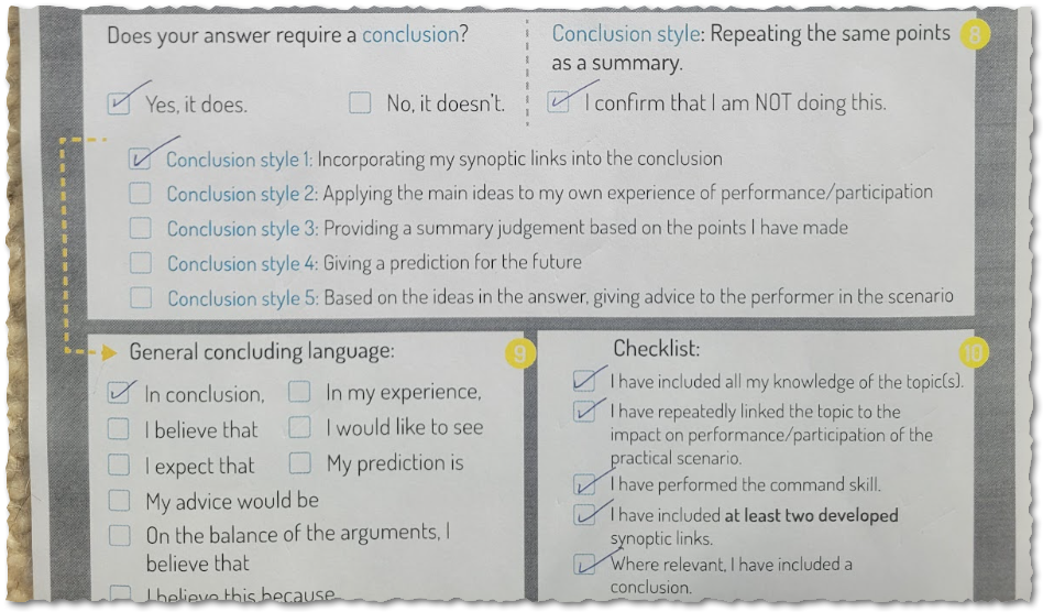 9-mark answering for AQA GCSE PE
