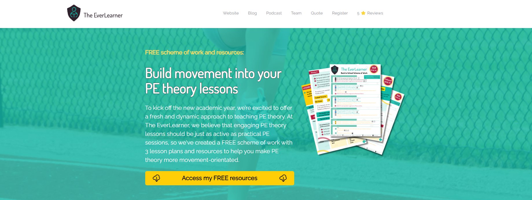 Access to movement-orientated PE theory lesson plans